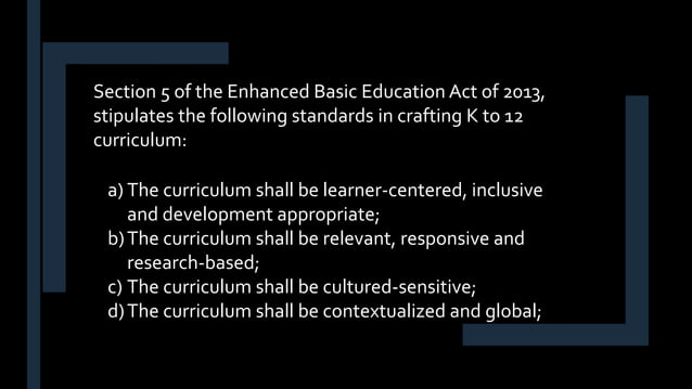 THE ENHANCED BASIC EDUCATION ACT OF 2013 (K TO 12) | PPTX | Secondary ...