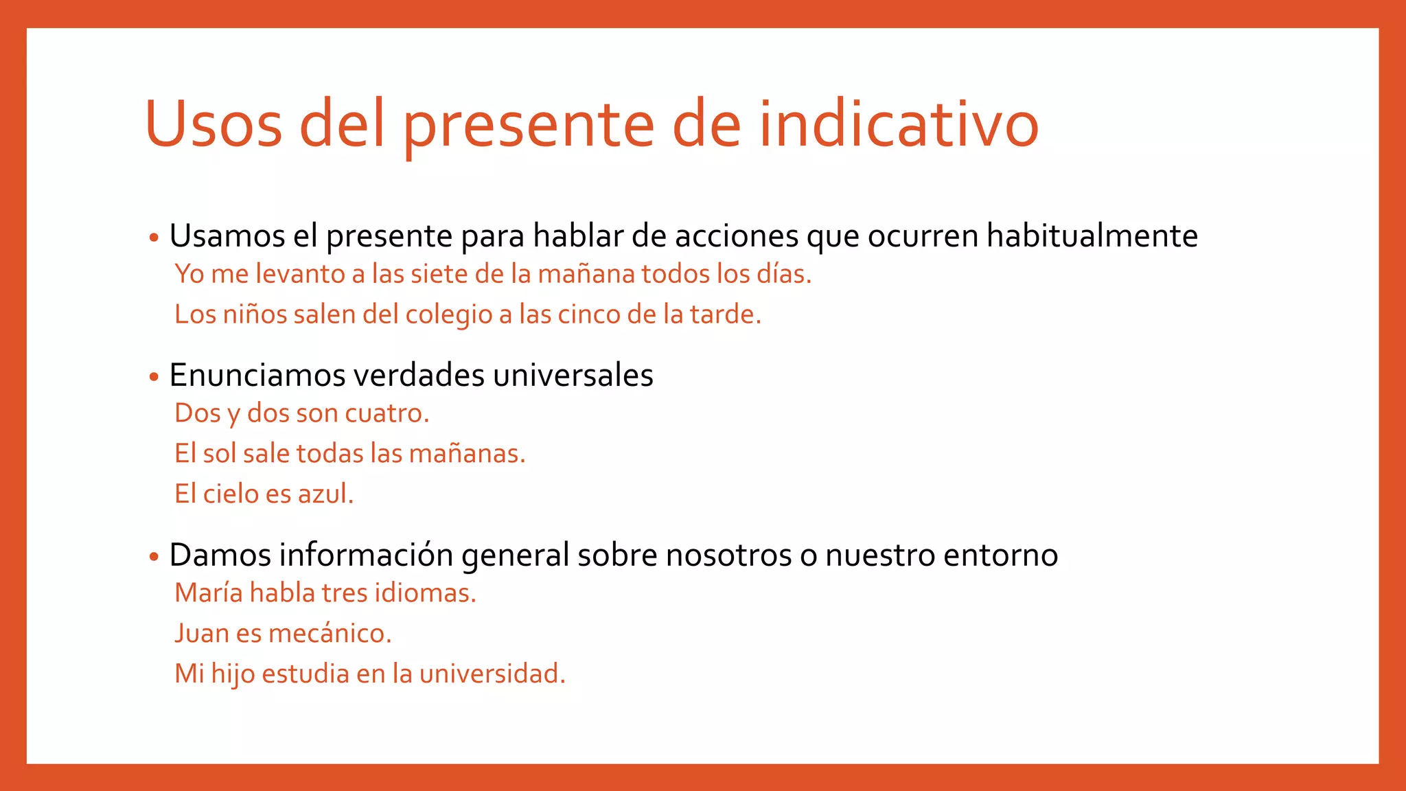 Presente de indicativo. verbos regulares | PPT