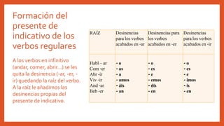 Presente de indicativo. verbos regulares | PPTX