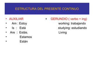 PRESENTE CONTINUO INGLES TIEMPOS VERBALES.ppt