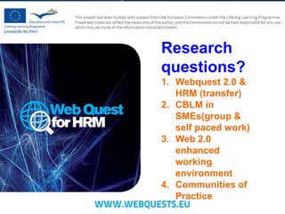 EDULEARN12 - WEBQUEST for HRM project | PPT