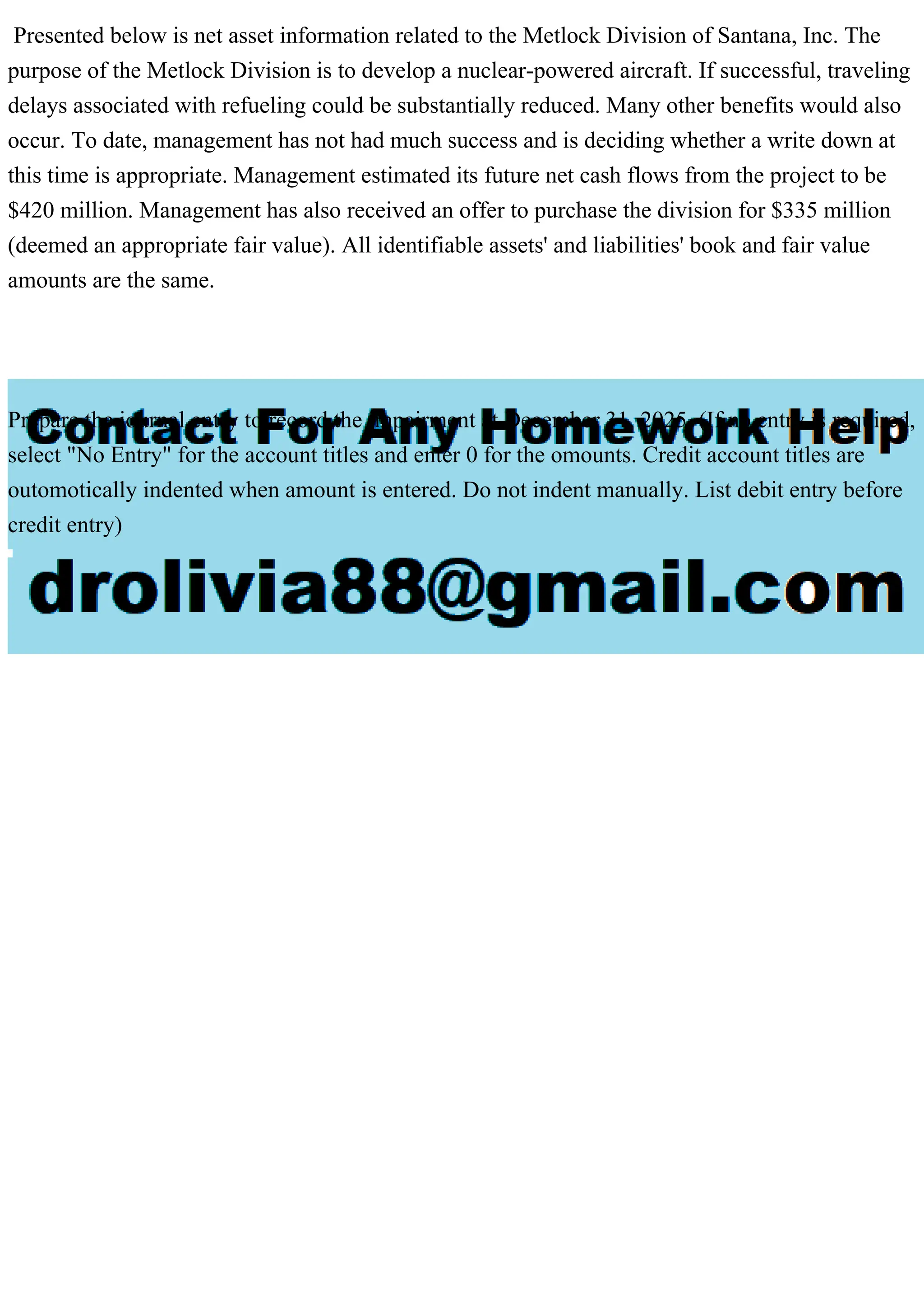 Presented below is net asset information related to the Metlock Divis.pdf