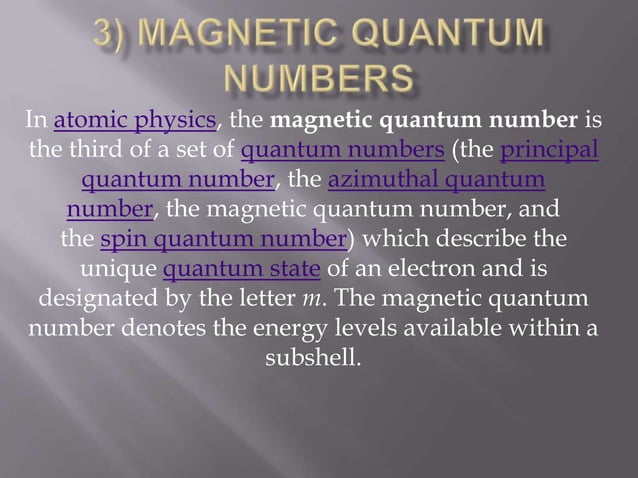 Quantum Numbers | PPTX