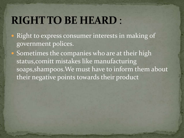 Consumer rights and responsibilities | PPTX | Household Supplies | Shopping