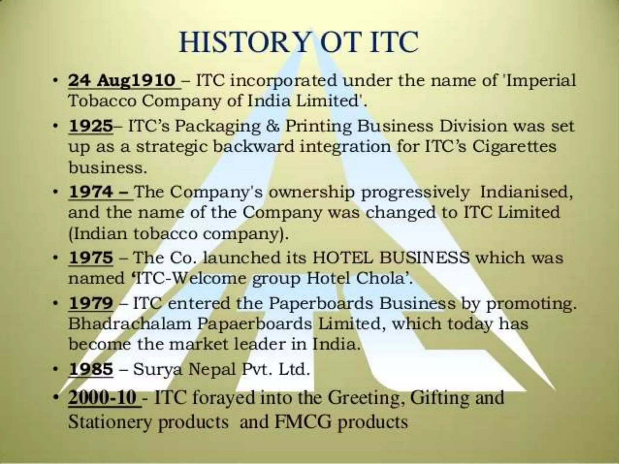 presentation on ITC | PPT