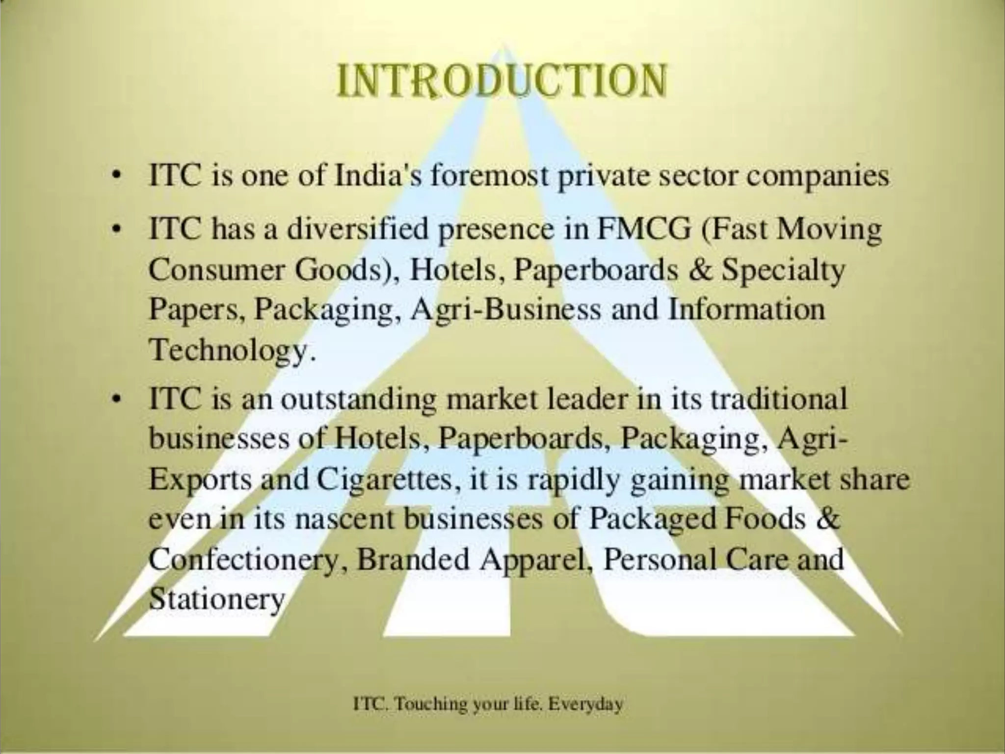presentation on ITC | PPT
