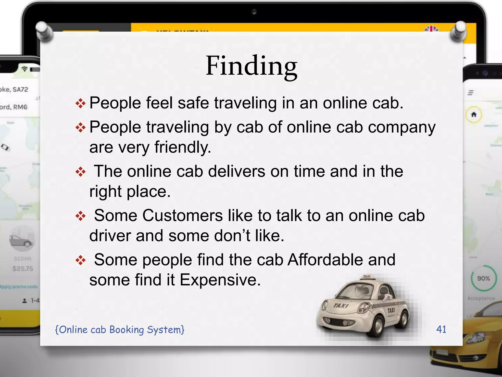 online Cab Booking System PPT Presentation | PPTX
