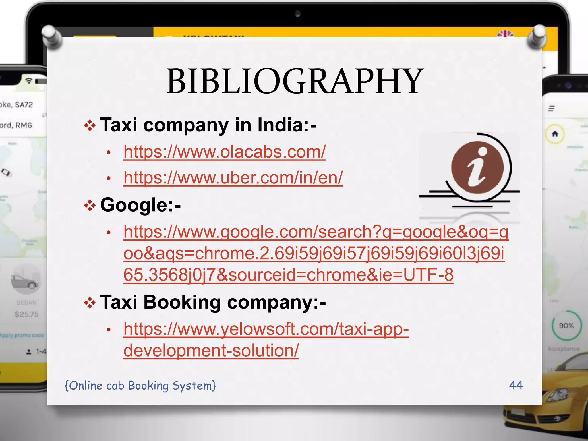 online Cab Booking System PPT Presentation | PPTX