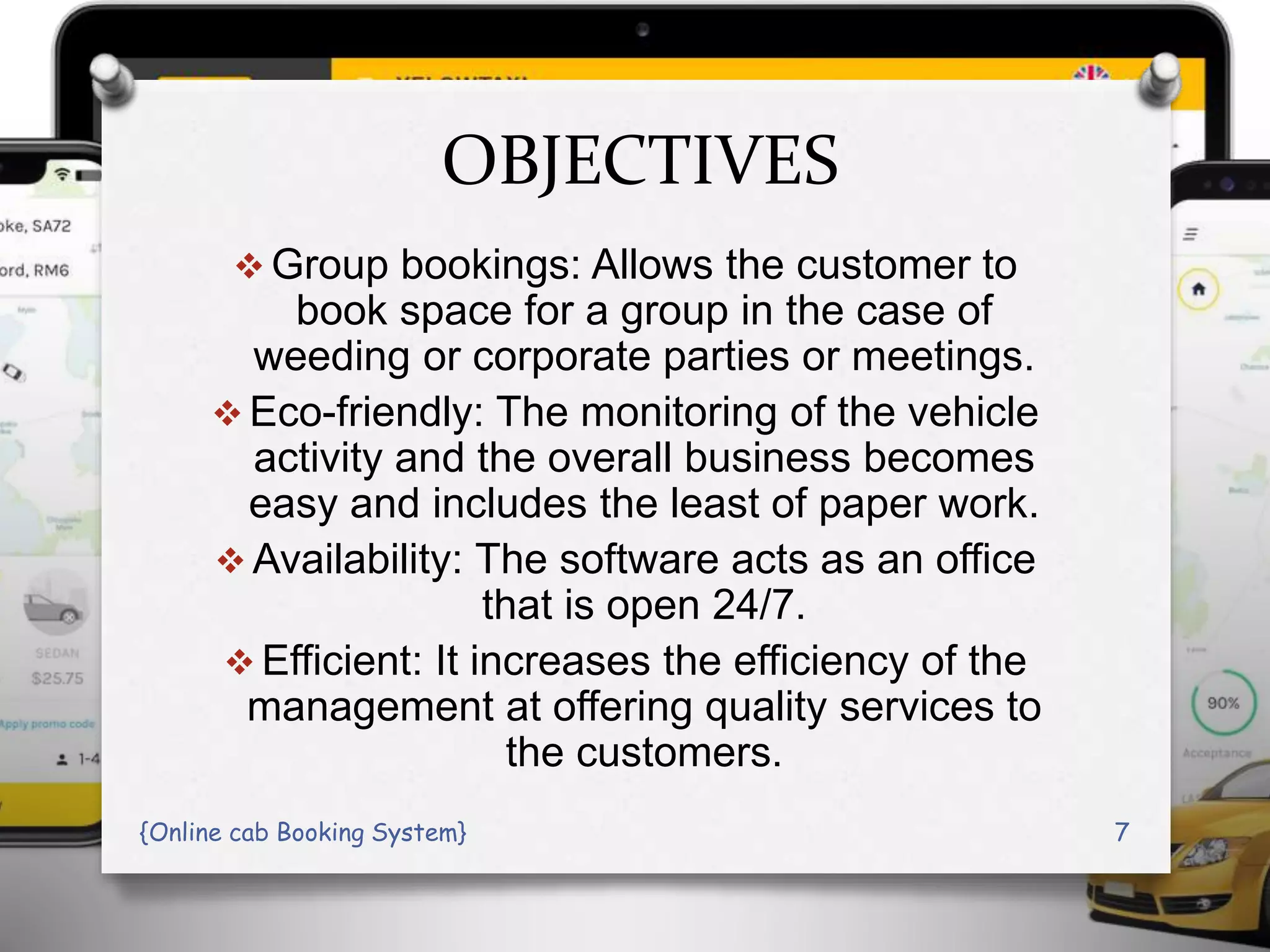 online Cab Booking System PPT Presentation | PPTX