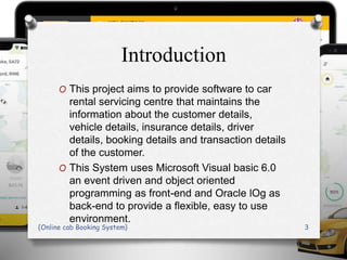 online Cab Booking System PPT Presentation | PPTX
