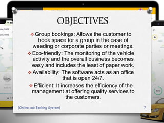 online Cab Booking System PPT Presentation | PPTX