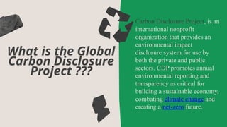 GCDP( Carbon Disclosure Project ) ppt- F23012 | PPTX