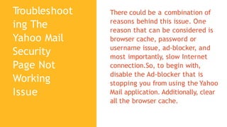 yahoo account security page not working | PPT