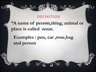 Parts of Speech : Noun | PPT