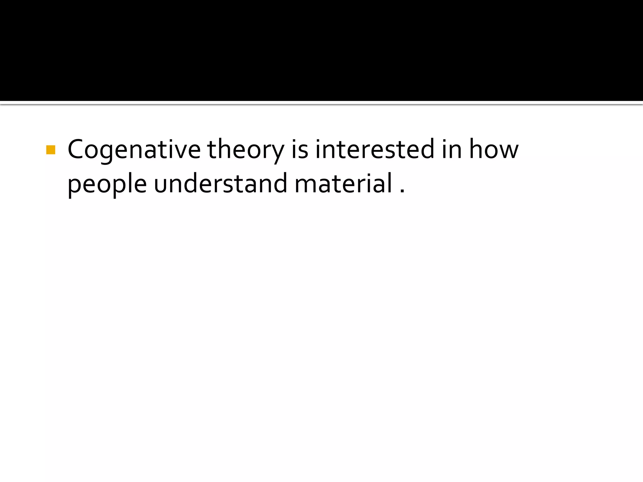 cognative theory | PPTX | Science