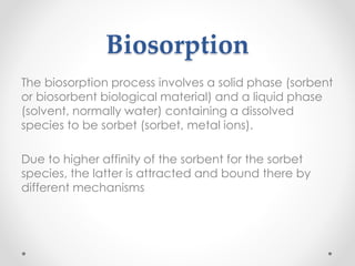 biosorption of heavy metals | PPT