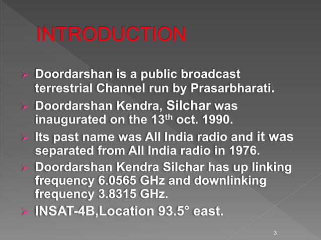 ppt Or report of training on doordarshan TV broadcasting | PPTX | Technology & Computing