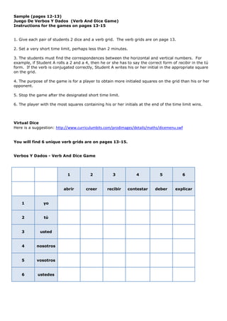 Presente de indicativo de verbos regulares sample 1 | PDF | Educational ...