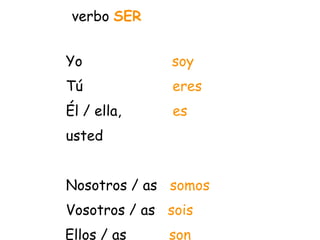 Presente de indicativo (verbos irregulares) 1 (ser, estar, ir) | PPT
