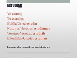 Presente del Indicativo de los Verbos Regulares | PDF
