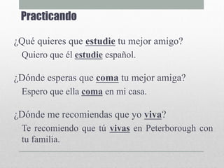 Presente del subjuntivo de los verbos regulares | PDF