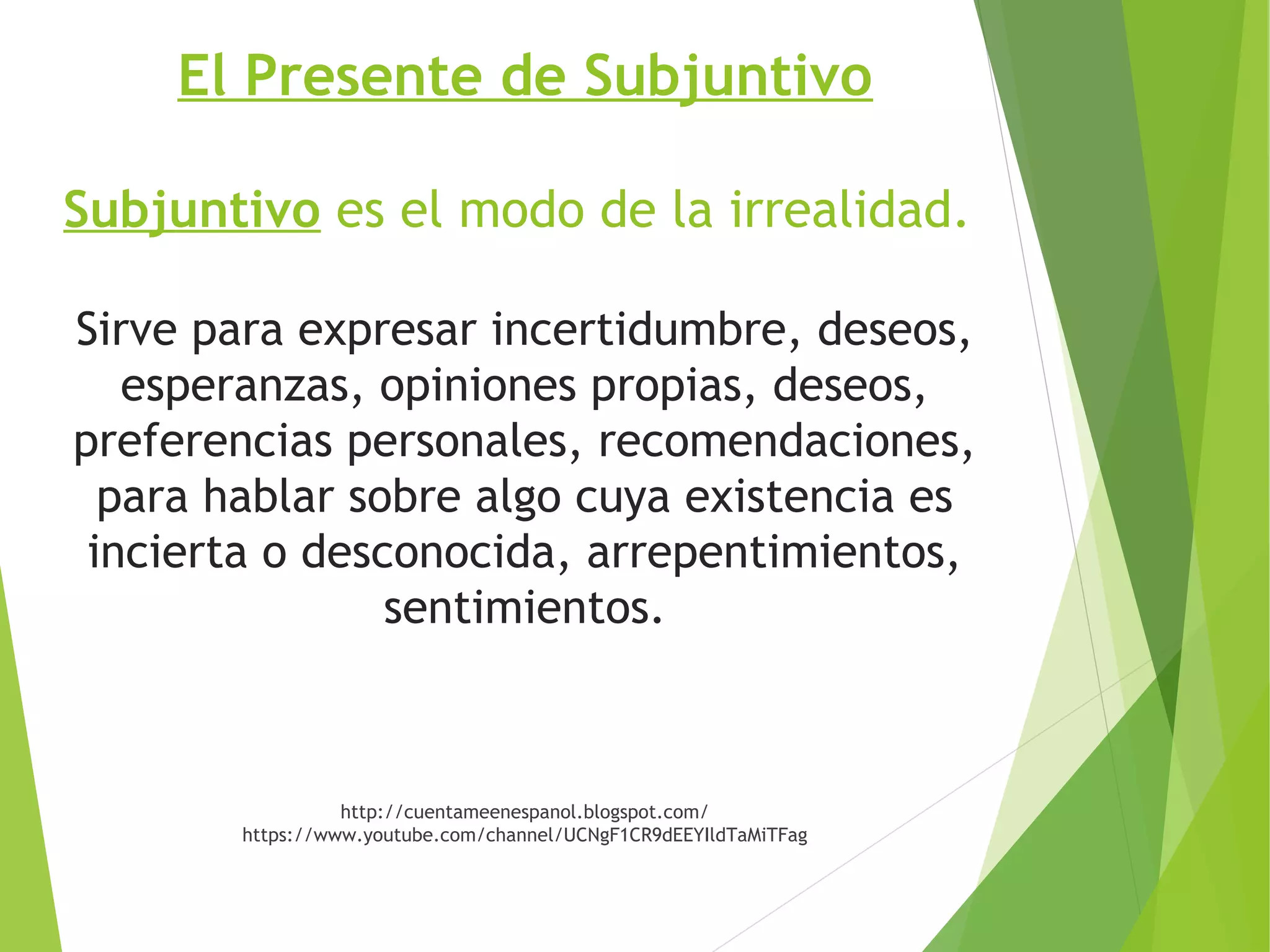 Presente de subjuntivo | PPT