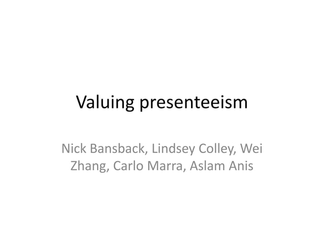 Presenteeism Presentation | PPTX