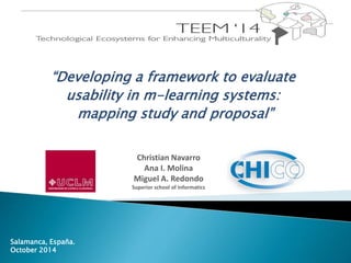Developing a framework to evaluate usability in m-learning systems: Mapping Study and proposal | PPT