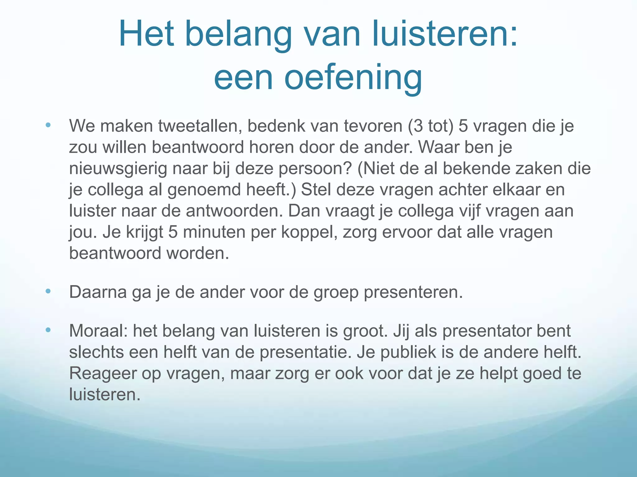 Presenteer jezelf - oefeningen voor docenten | PPTX