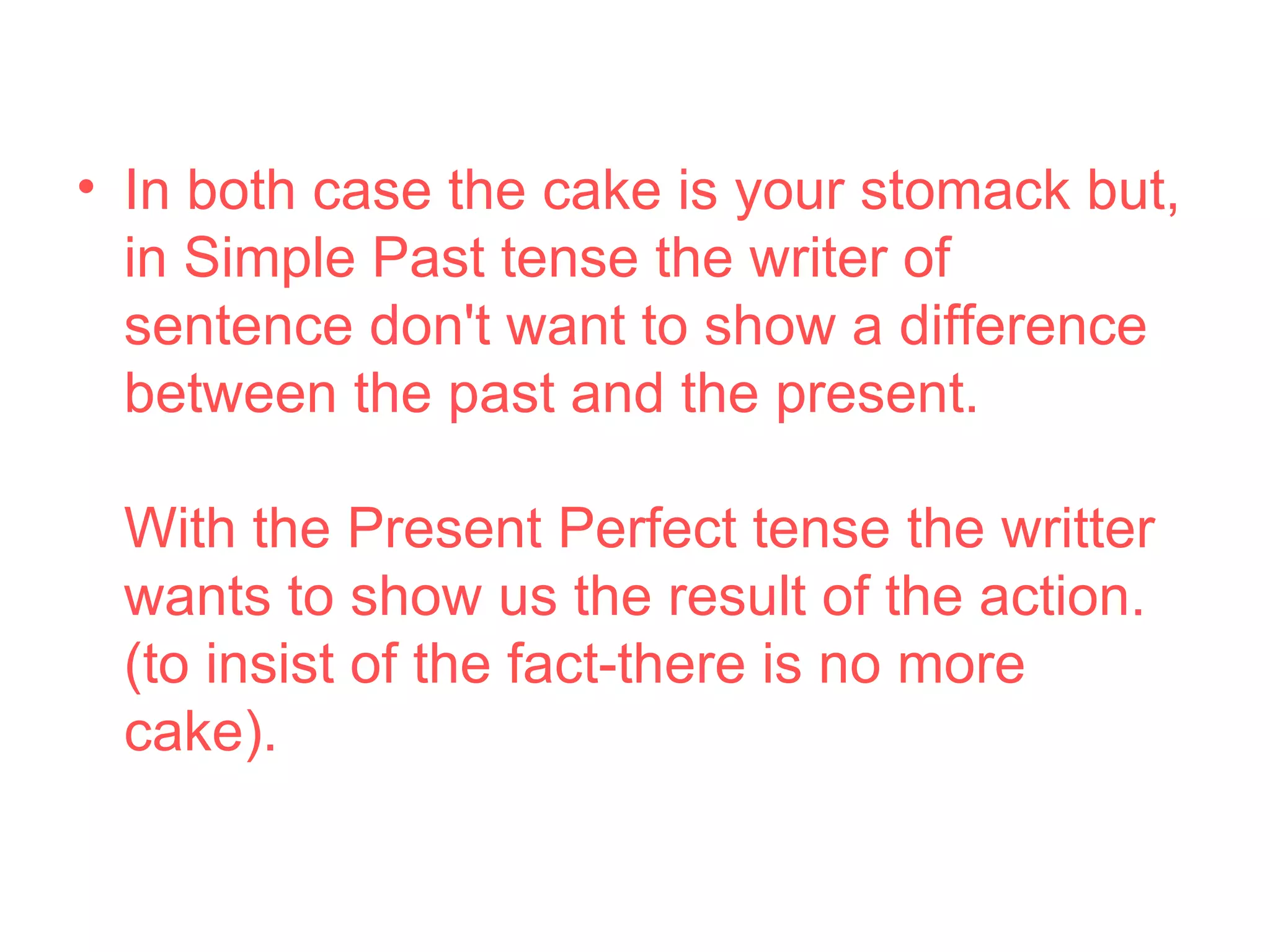 Presente perfect kat | PPT | Food & Drink