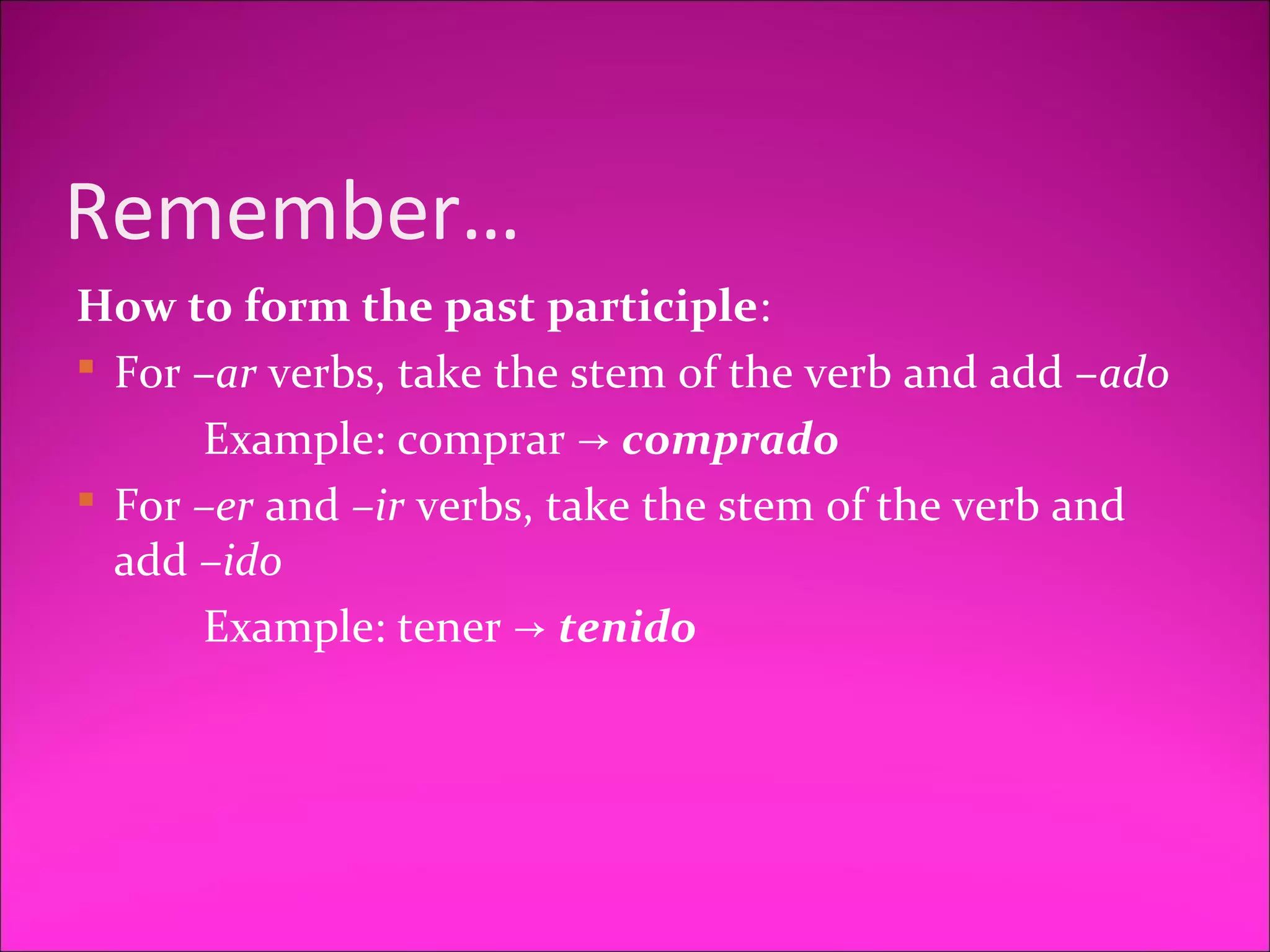 Presente perfecto | PPT