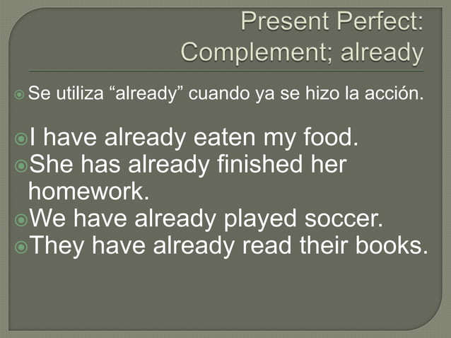 Presente perfecto segundo grado | PPT