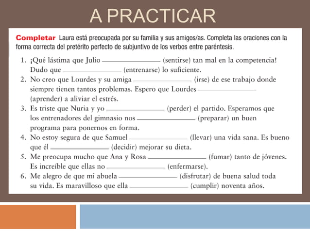 Presente perfecto del subjuntivo-Spanish 201 | PPT