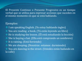 Presente progresivo | PPTX