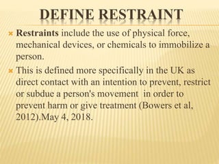 Seclusion And Restraint. Created by Ana Maramadaumasu. | PPTX