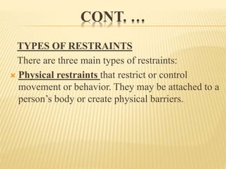 Seclusion And Restraint. Created by Ana Maramadaumasu. | PPTX