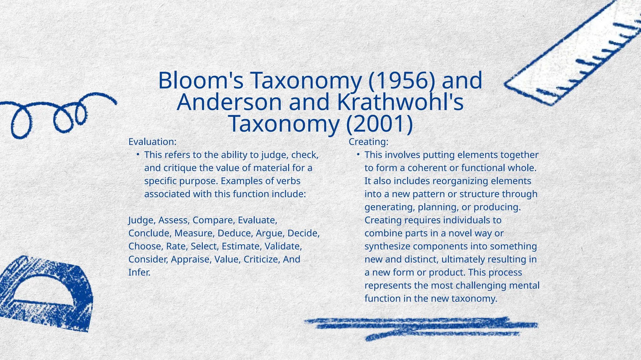 Classic and revised blooms taxonomy by rector domer | PPTX