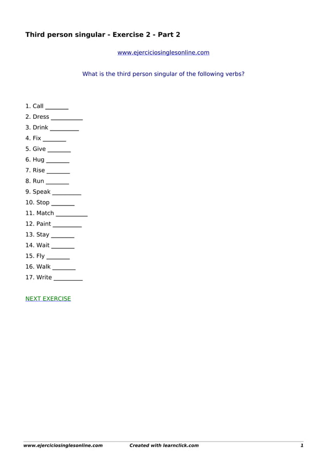 Presente simple ejercicio 2 (2) | PDF