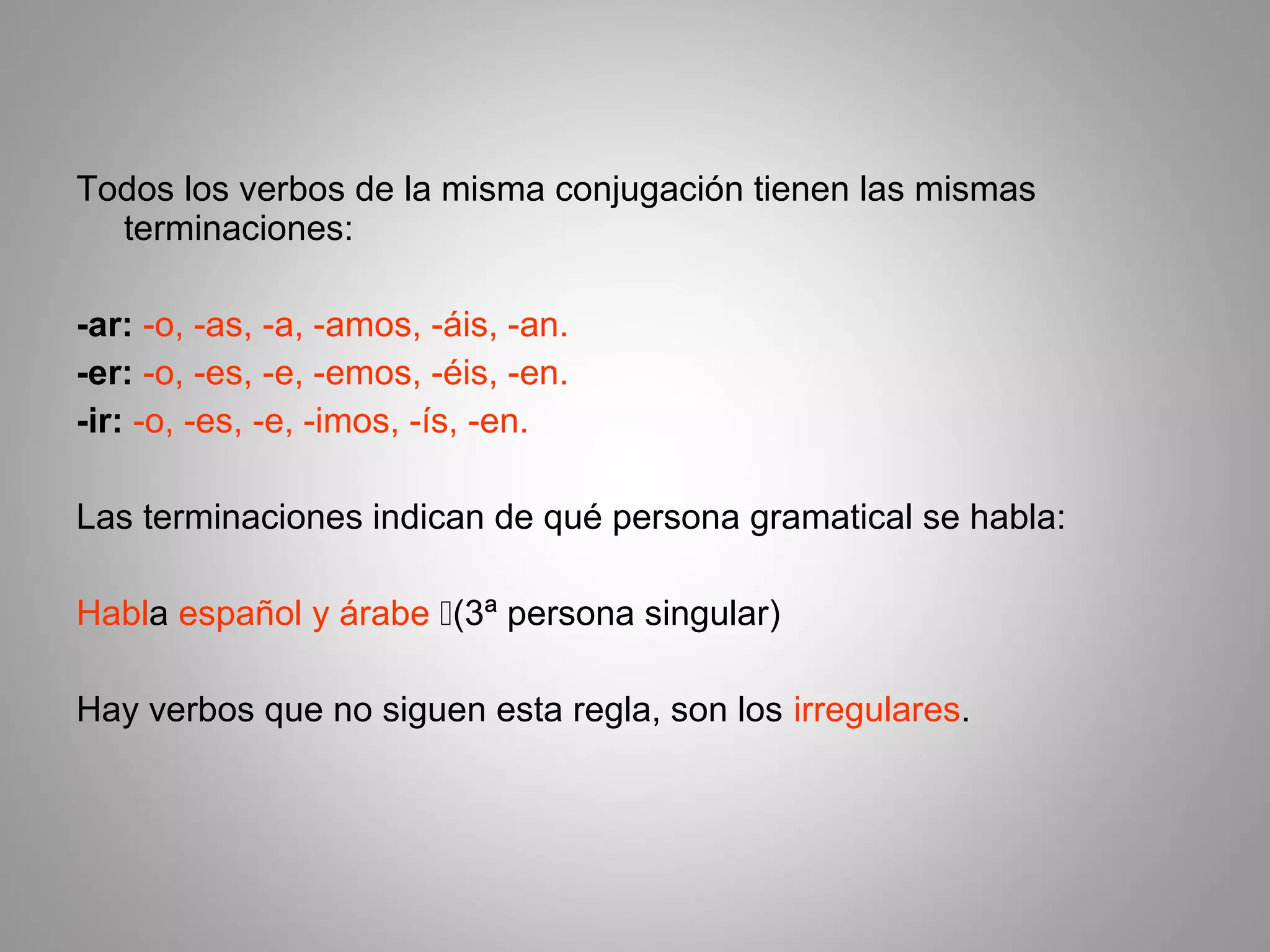 Presente verbos regulares | PPT