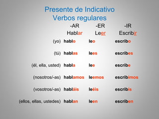 Presente verbos regulares | PPT