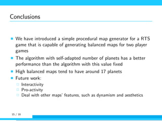 Evolving Balanced Maps for Planet Wars Using Self-Adaptive EAs | PDF