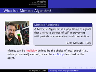 Analyzing Meme Propagation in Multimemetic Algorithms | PPT