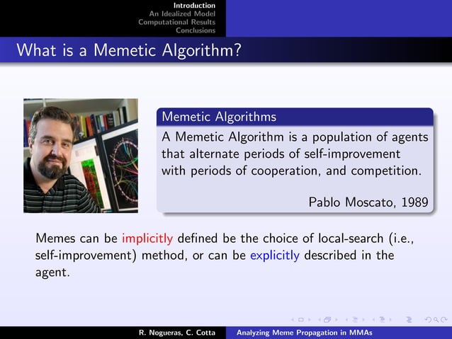 Analyzing Meme Propagation In Multimemetic Algorithms Ppt