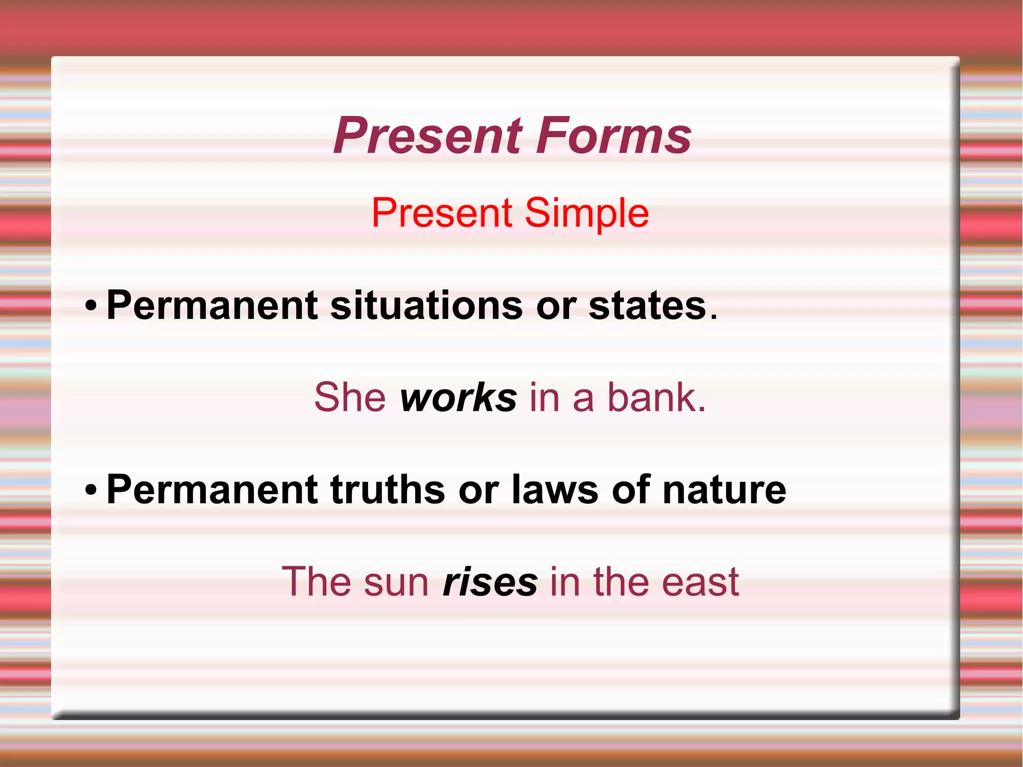 Present forms, Present Simple | PDF