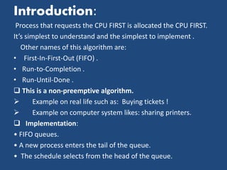 Presentiaon task sheduling first come first serve FCFS | PPTX