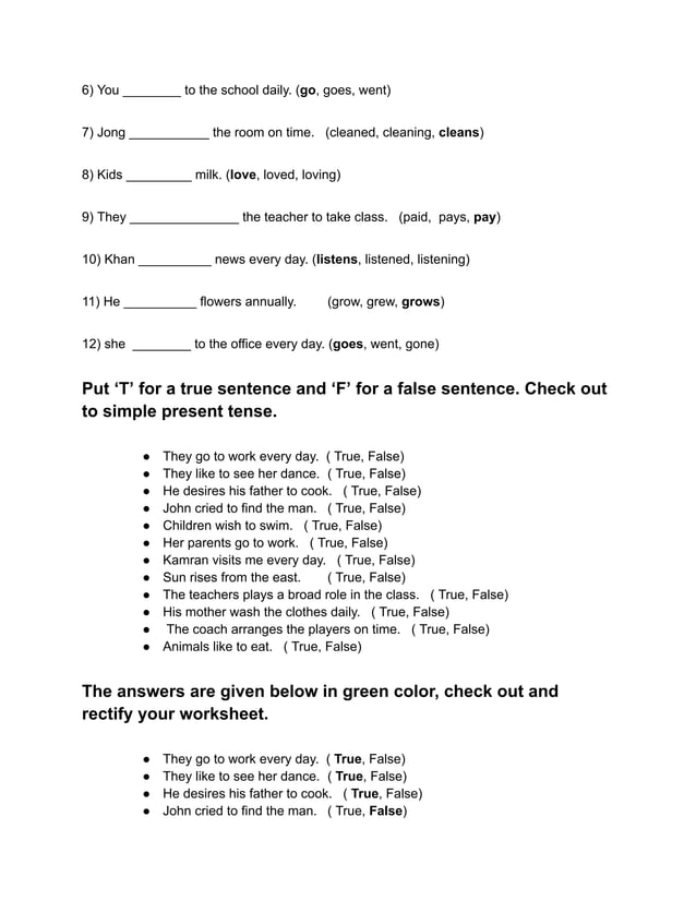 Present Indefinite Tense (definition, Formula & Exercises).pdf ...