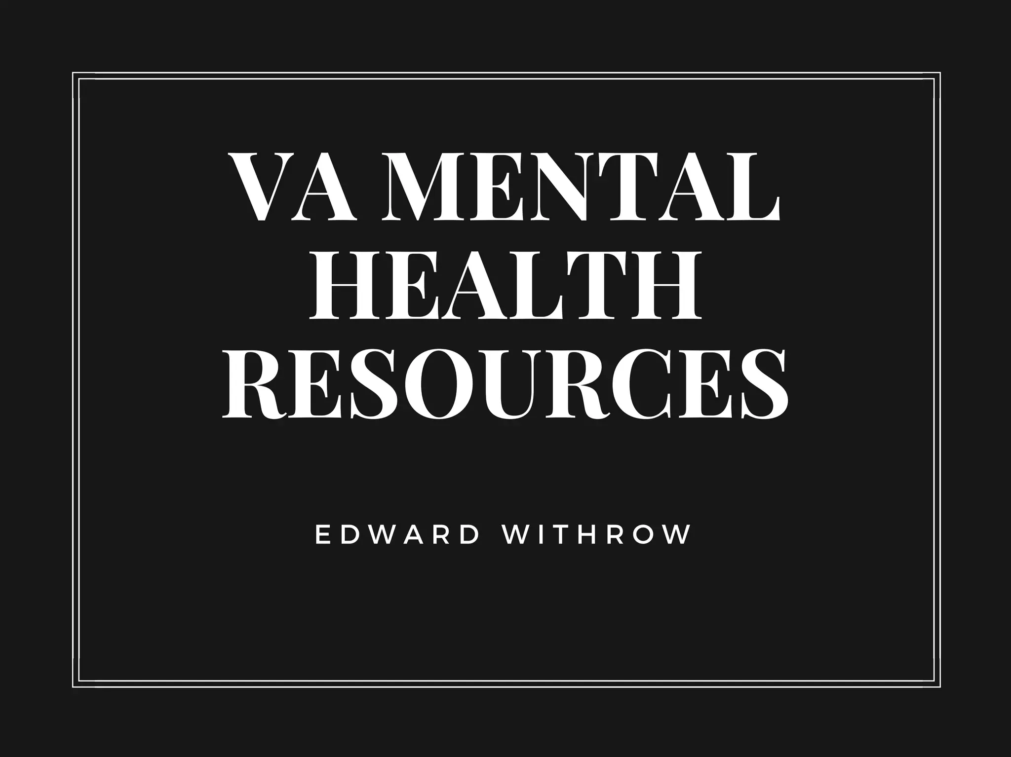 VA Mental Health Resources | PDF