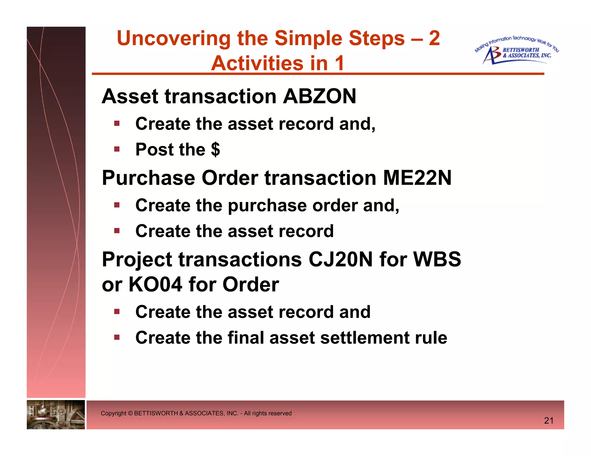 Presenting SAP Fixed Assets Capitalization Best Practices | PDF