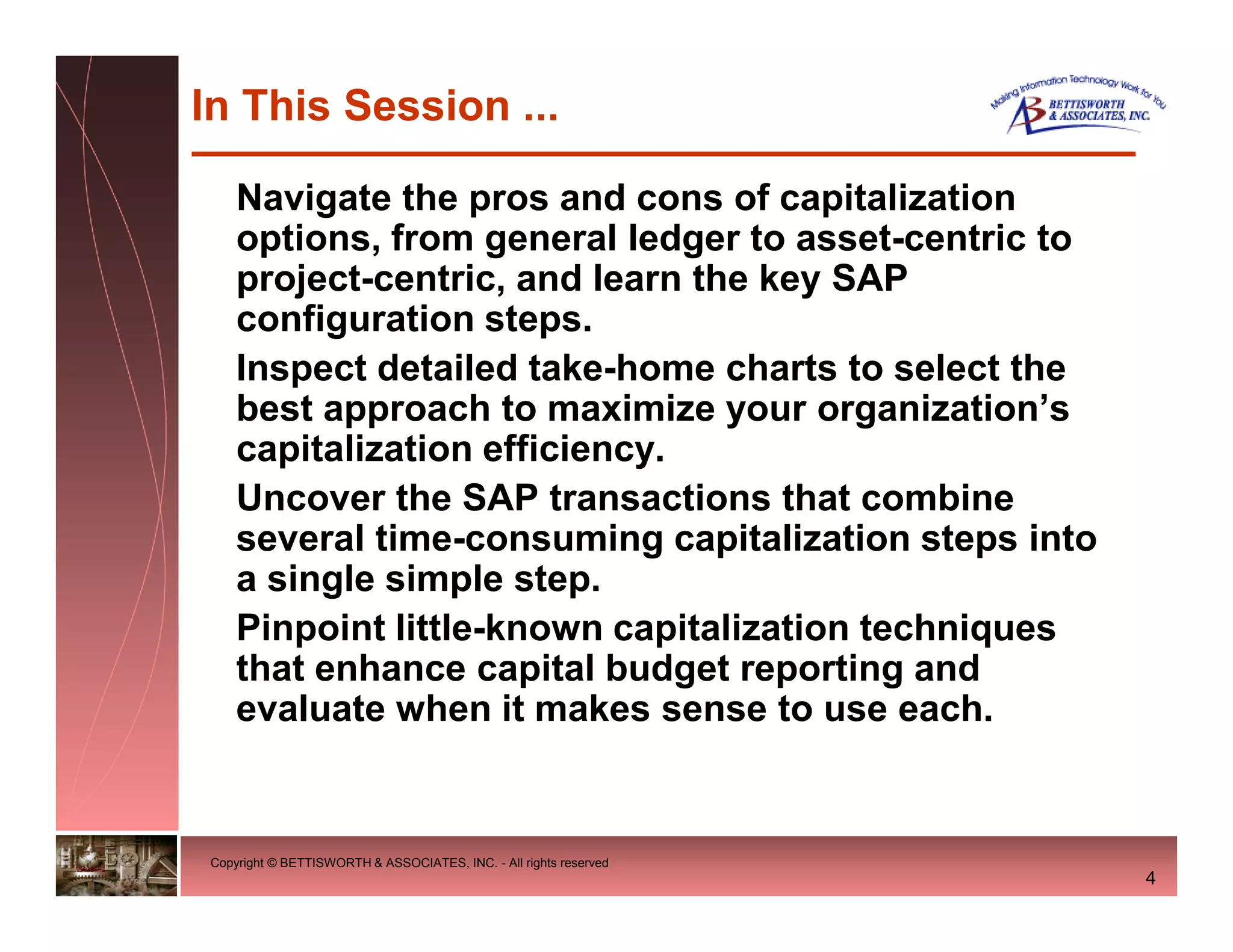 Presenting SAP Fixed Assets Capitalization Best Practices | PDF
