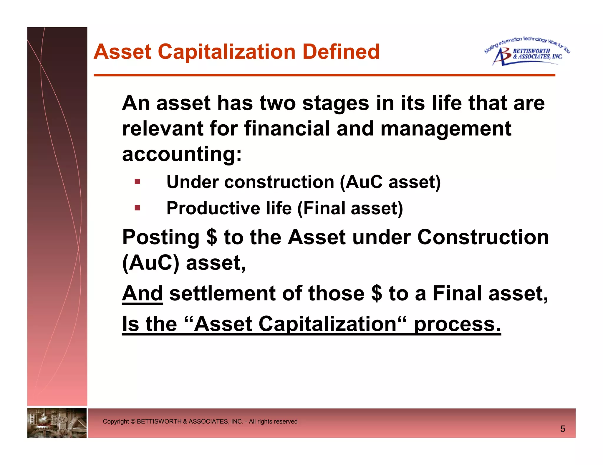 Presenting SAP Fixed Assets Capitalization Best Practices | PDF
